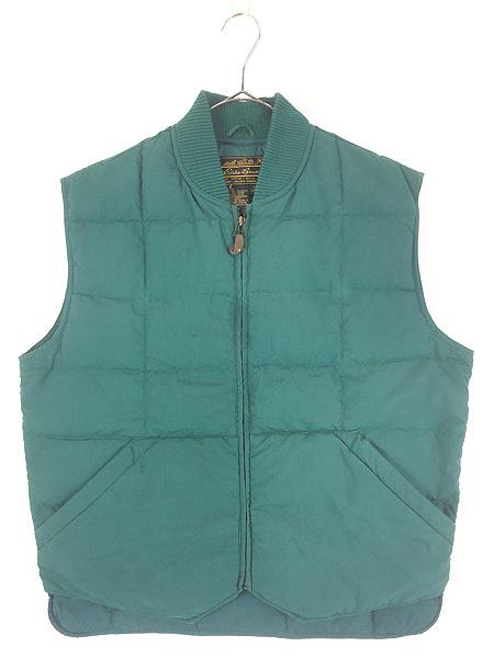 古着 80s Eddie Bauer 名作 「Downlight Canadian Vest」 キルティング ダウン ライト カナディアン ベスト グリーン L