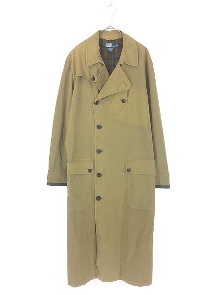 古着 Polo Ralph Lauren イギリス軍 ミリタリー タイプ コットン キャンバス モーター サイクル コート L