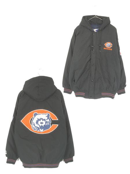 古着 90s STARTER NFL Chicago Bears ベアーズ パデッド ナイロン シェル ジャケット パーカーM