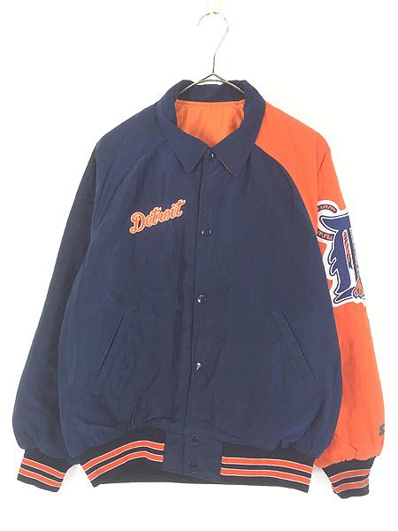 古着 90s USA製 STARTER MLB Detroit Tigers タイガース パデット ナイロン ジャケット S