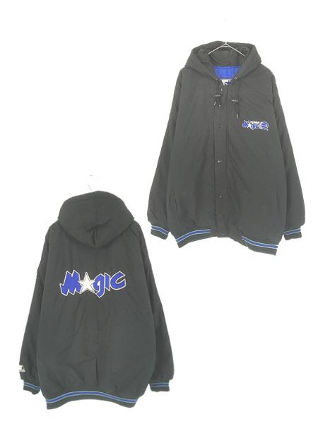 古着 90s STARTER NBA Orlando Magic マジック パデット ナイロン ジャケット パーカー XL