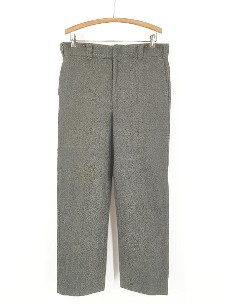 古着 70s USA製 WoolRich ソルト&ペッパー ゴマ塩 防寒 メルトン ウール ワーク パンツ ストレート W33 L31
