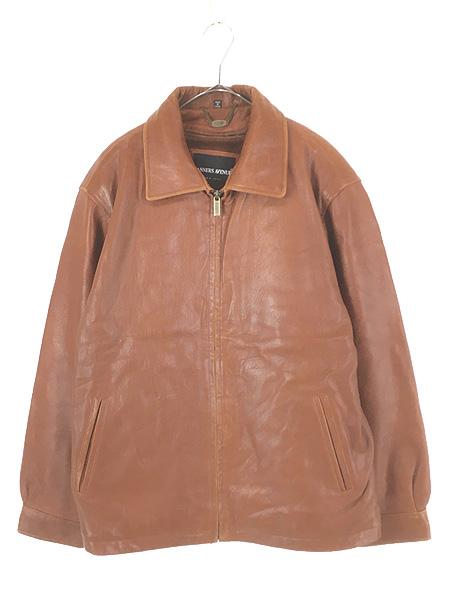 古着 90s TANNERS AVENUE 本革 ラム　レザー フルジップ ジャケット ライナー完備 M