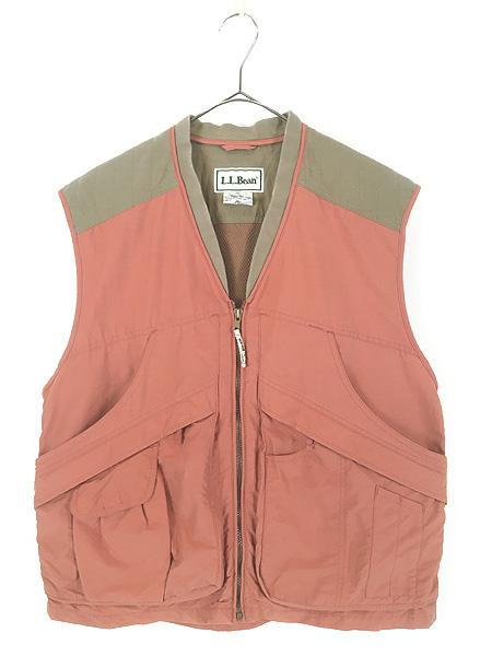 古着 90s LL Bean 裏地メッシュ 多ポケット コットン ナイロン フィッシング ハンティング ベスト L