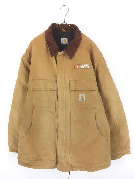 古着 10s Carhartt BRN ブラウン ダック パデット トラディショナル コート XXL