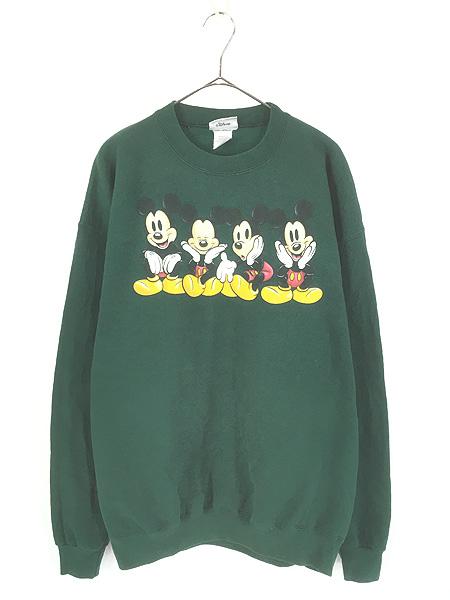 古着 90s USA製 Disney おすわり ミッキー スウェット トレーナー XL