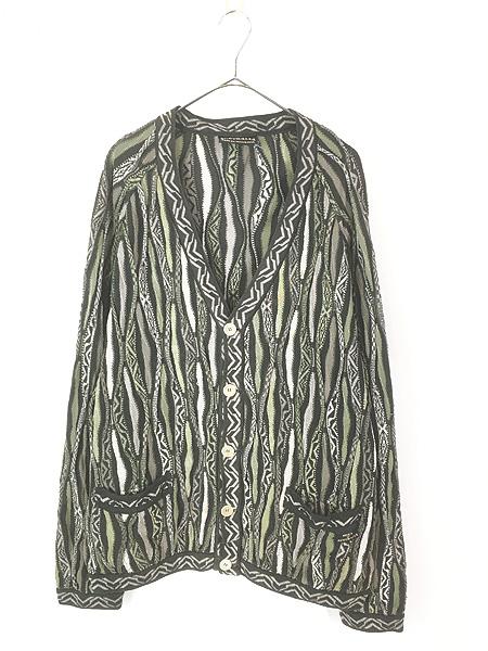 古着 90s Australia製 COOGI SOUL OF AUSTRALIA カラフル ダイヤ アート コットン ニット セーター XXL