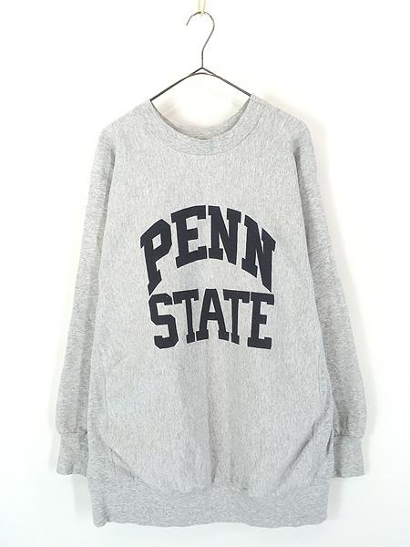 古着 80s USA製 Medallion 「PENN STATE」 カレッジ BIG アルファベット リバース タイプ スウェット パーカー XXL