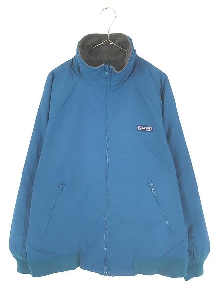 古着 90s LANDS' END 「Squall」 フリース ライナー パデッド シェルド スコール ジャケット ターコイズ M
