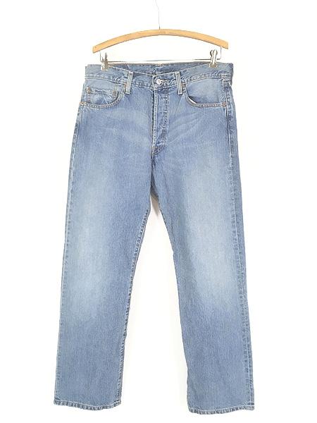 古着 Deadstock!! 00s Levi's 501-2200 「内股 シングル」 ブルー デニム パンツ ジーンズ ストレート W34 L32