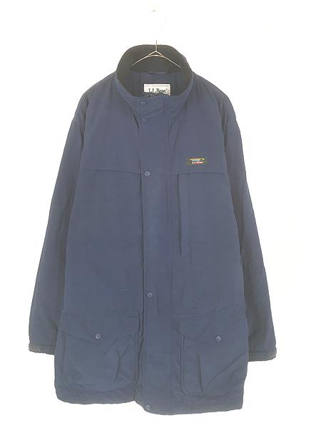 古着 90s LL Bean 山タグ 5ポケット パデット ナイロン マウンテン パーカー コート マウンパ XL