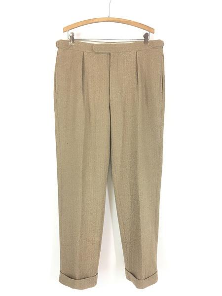 古着 Polo Ralph Lauren サイド アジャスター付 ヘリンボーン ウール スラックス パンツ W〜36 L31