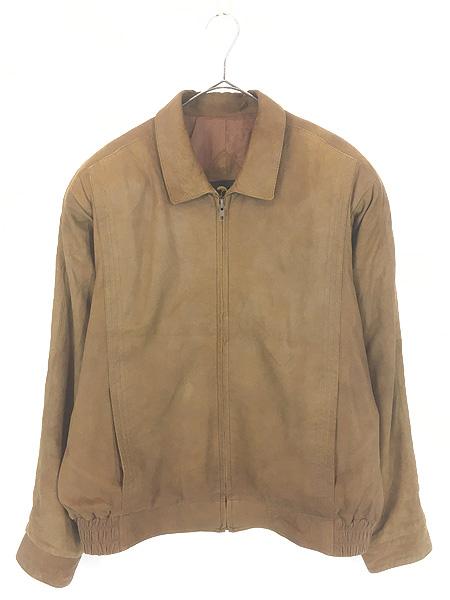 古着 90s Neiman Marcus 本革 ヌバック スエード レザー デザイン ジャケット 40
