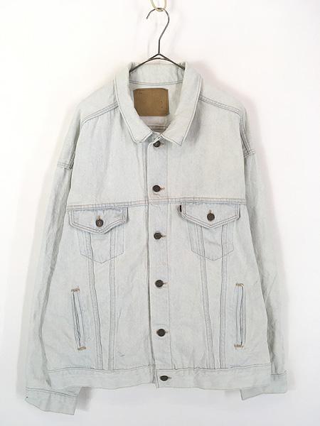 古着 90s USA製 Levi's 70507-4803 ビッグシルエット アイスブルー デニム トラッカー ジャケット Gジャン XL位