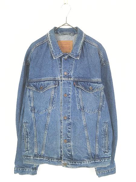 古着 90s 製 Levi's 75525-4819 ビッグシルエット ブルー デニム トラッカー ジャケット Gジャン L