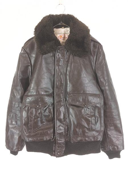 古着 70-80s Excelled G-1タイプ ボア ライナー 本革 レザー フライト ジャケット 42T ミント!!