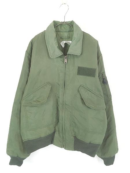 古着 90s- 米軍 民間 USAF CWU 45/P タイプ ミリタリー パデッド ナイロン フライト ジャケット XL位