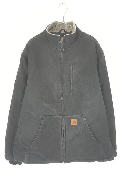 古着 10s Carhartt 裏ボア ブラック ダック ハイネック ジャケット L