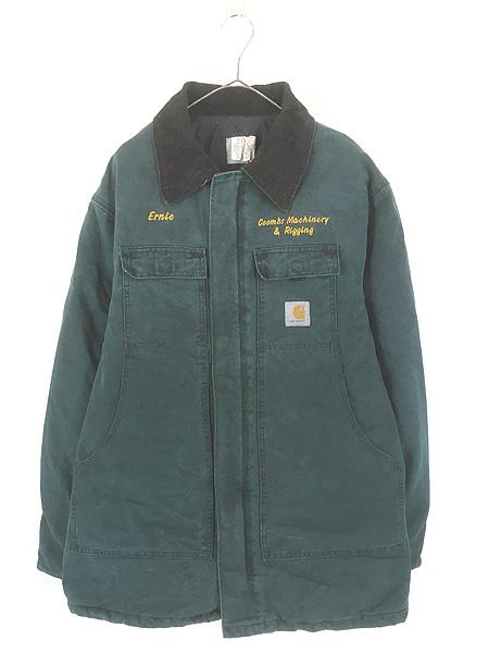 古着 80s USA製 Carhartt HTG ハンターグリーン ダック パデット トラディショナル コート XL