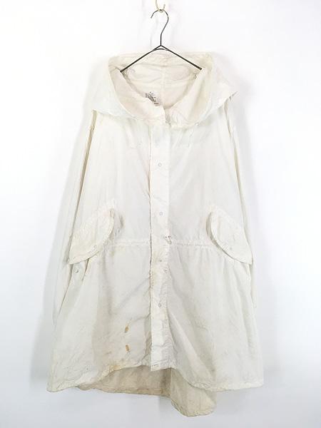 古着 80s 米軍 US ARMY M-50 ミリタリー ホワイト スノー カモ モッズ パーカー コート フィッシュテール L