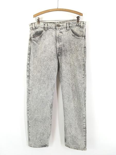 古着 80s USA製 Levi's 505-0261 ケミカル アシッド ブラック デニム パンツ ジーンズ ワイド W36 L31