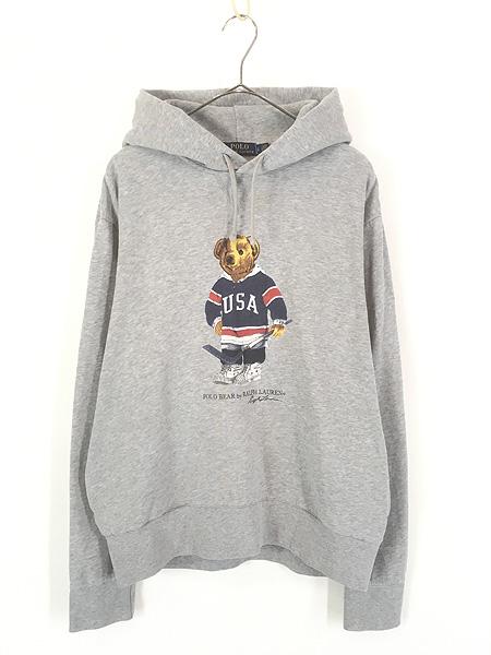 古着 Polo Ralph Lauren 「POLO BEAR」 ホッケー ポロベア スウェット パーカー L