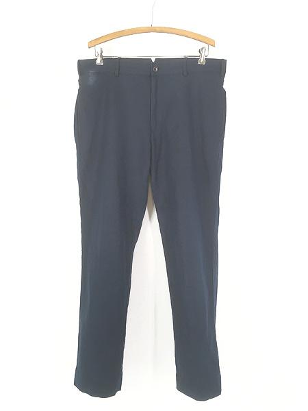 古着 Polo Ralph Lauren サイド アジャスター付 ノータック コットン リネン スラックス パンツ W35-36 L32