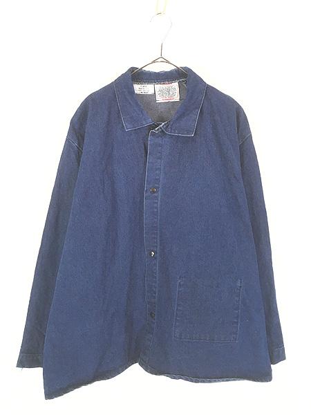 古着 80s USA製 Steel Grip 「FR-7A」 難燃 ブルー デニム ワーク カバーオール ジャケット XL