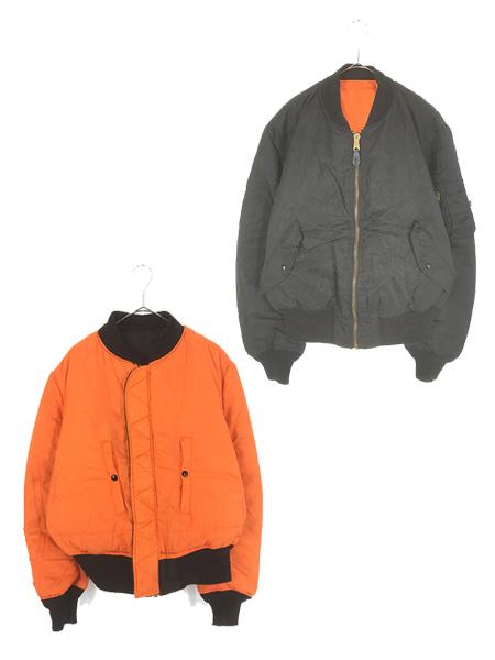 古着 90s USA製 ALPHA MA-1 「82790J (USAF)」 リバーシブル フライト ジャケット ブラック L