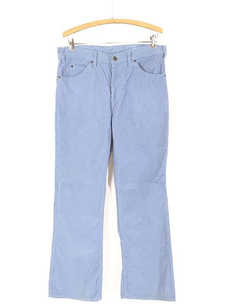 古着 80s USA製 Levi's 517-1512 コーデュロイ パンツ コーズ ブーツカット サックスブルー W34 L30 ミント!!
