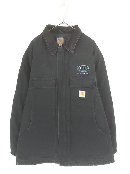古着 Carhartt ブラック ダック パデット トラディショナル コート XL