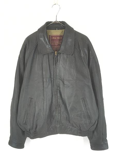 古着 90s cou ture by J.Park 本革 レザー フルジップ ジャケット L