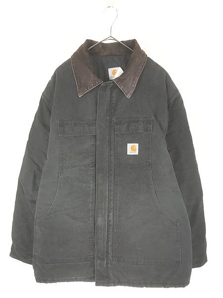 古着 80s- Carhartt BLK ブラック ダック パデット トラディショナル コート XL
