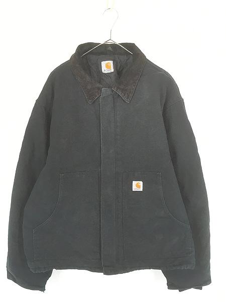古着 10s Carhartt BLK ブラック ダック パデット トラディショナル ジャケット XXL