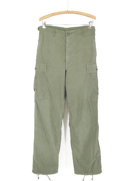 古着 60s 米軍 US ARMY 「1st」 ノンリップ ポプリン ミリタリー ジャングル ファテーグ カーゴ パンツ S-R