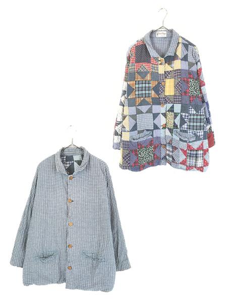 古着 90s Patch Magic 豪華 チェック パッチワーク リバーシブル キルティング ジャケット XL