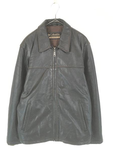 古着 Columbia 本革 カウ レザー スポーツ ジャケット L