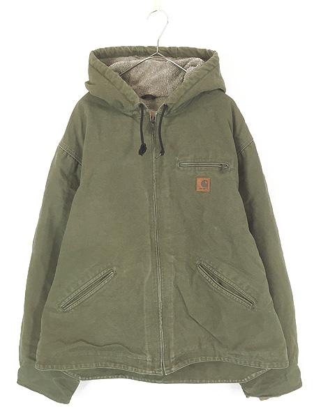 古着 00s Carhartt 裏ボア LOV ローデンオリーブ ダック デトロイト ジャケット パーカー 2XL