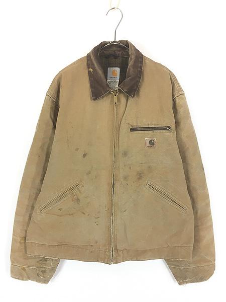 古着 00s Carhartt 裏地 チェック ブランケット CML キャメル ダック デトロイト ジャケット L