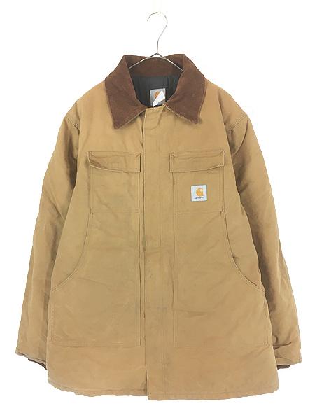 古着 90s Carhartt ブラウン ダック パデット トラディショナル コート 2XL位