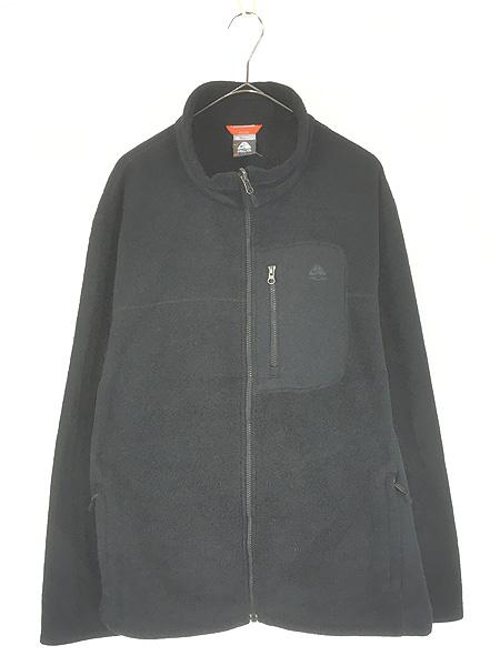 古着 NIKE ACG ワンポイント ポケット付 ハーフジップ フリース ジャケット 黒 XL