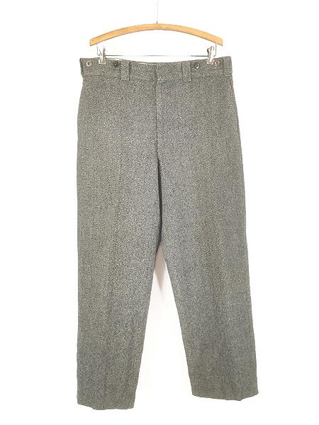 古着 70s WoolRich 防寒 ゴマ塩 メルトン ウール ワーク パンツ ストレート W35 L31