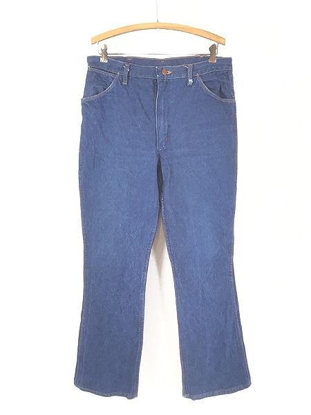 古着 70s USA製 Wrangler 345DEN 真紺 ブルー デニム パンツ ジーンズ  フレア W32 L31
