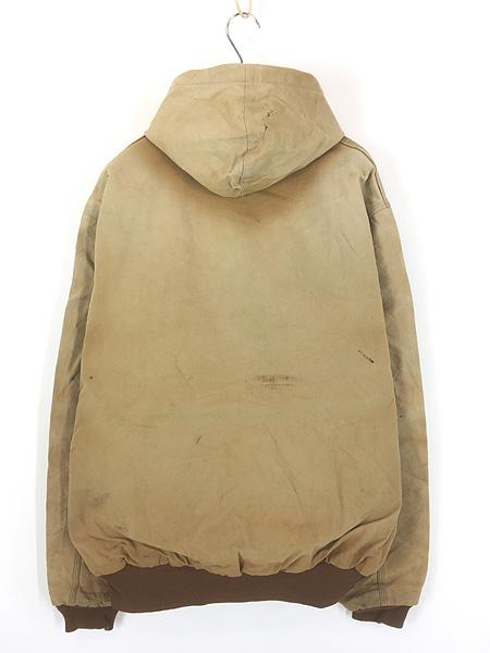 古着 90s USA製 Carhartt 裏地 メッシュ ペンキ & フェード ブラウン