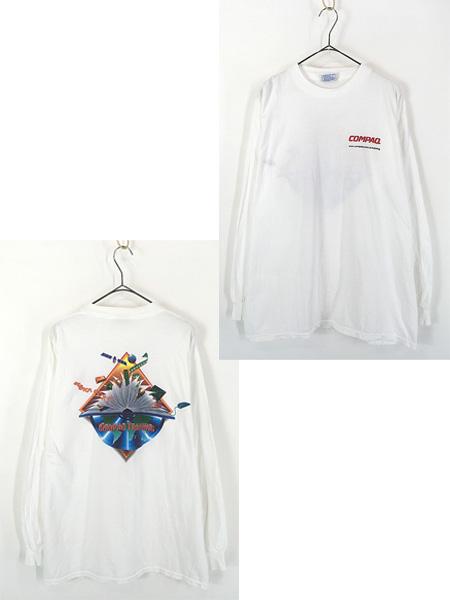 古着 90s USA製 COMPAQ 「COMPAQ TRAINING」 PC パソコン ソフトウェア 長袖 Tシャツ ロンT XL