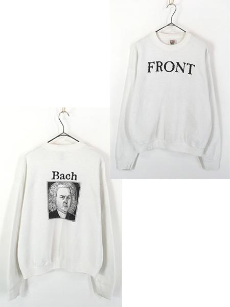 古着 90s USA製 「FRONT Bach」 バッハ 音楽家 偉人 アート スウェット トレーナー L