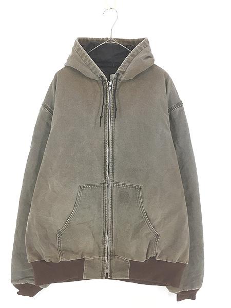 古着 90s Carhartt チョコレート ダック パデット アクティブ パーカー ジャケット XXL Tall