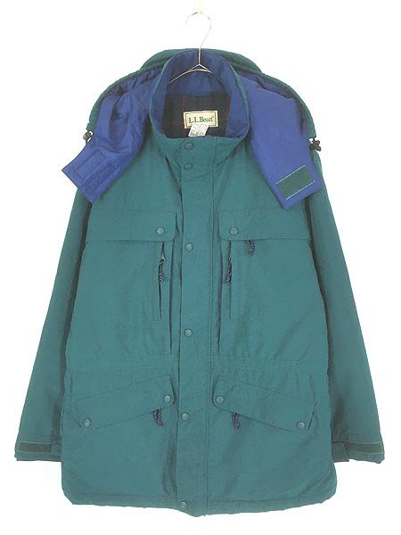 古着 90s LL Bean 「NORTH COL」 タイプ 防寒 チェック ウール ライナー パデット ジャケット パーカー L