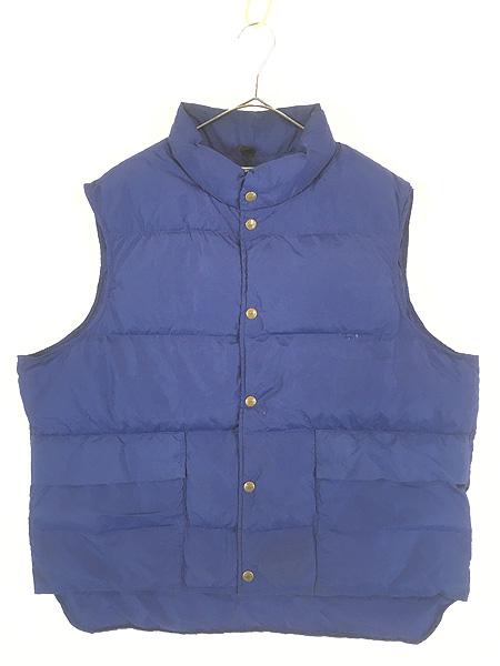 古着 80s USA製 LL Bean 軽量 ナイロン シェル グース ダウン ベスト ネイビー XL
