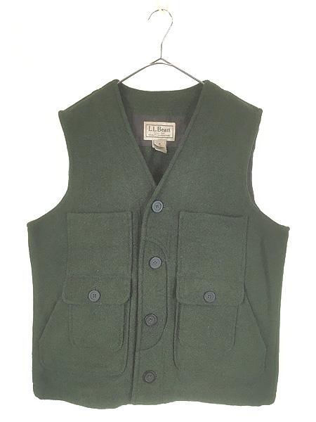 古着 LL Bean ハーフムーン ポケット ウール ハンティング ベスト M ミント!!